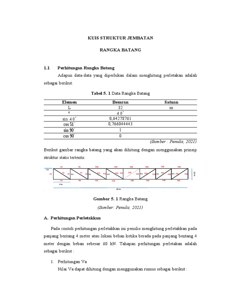 Bab V Rangka Batang | PDF