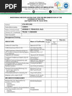 Template 9 - Lac Monitoring and Evaluation Tool | PDF | Pedagogy | Teachers
