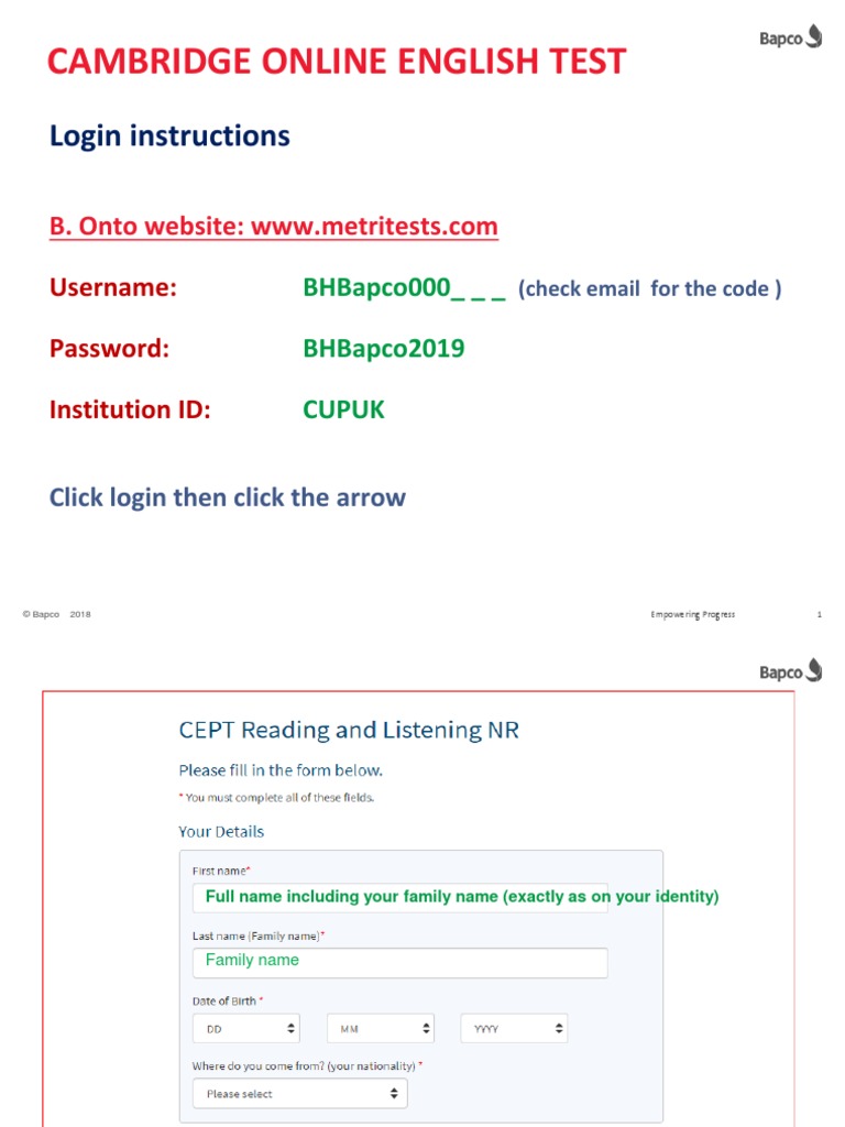 CEPT Online Intro - English Proficiency Test | Download Free PDF ...