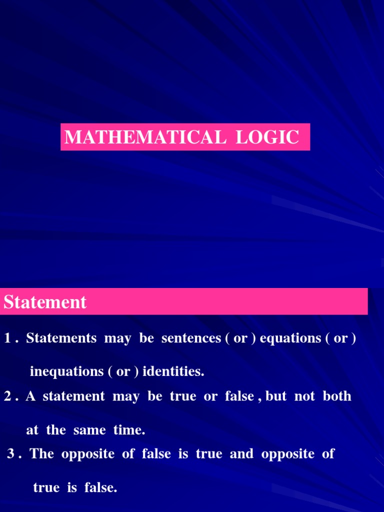 Mathematical Logic | PDF | Argument | If And Only If
