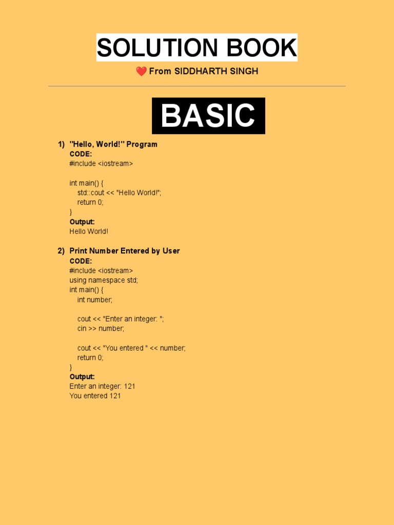 Basic Solution | PDF | Division (Mathematics) | Integer (Computer Science)