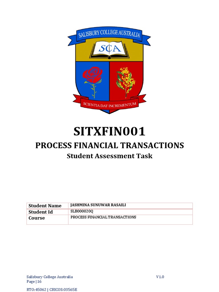 Process Financial Transaction | PDF | Educational Assessment | Cheque