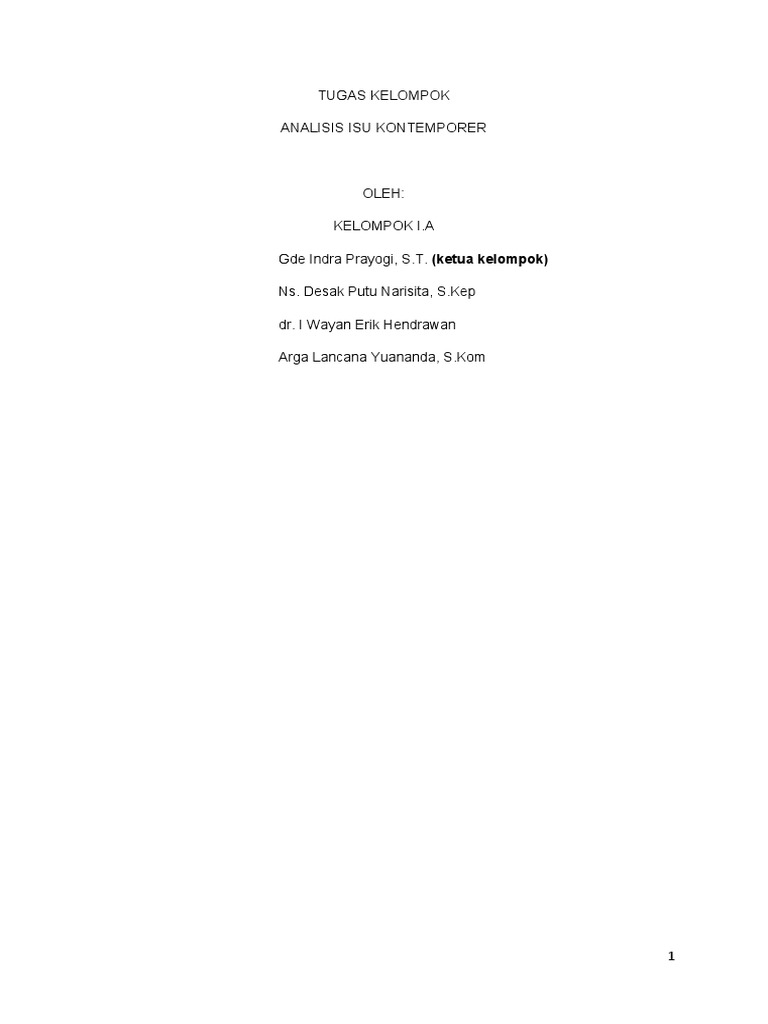 Tugas Kel Analisis | PDF