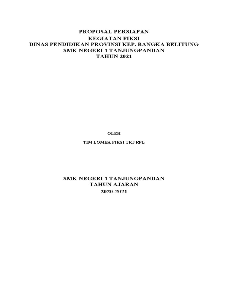 Proposal Fiksi TKJ RPL | PDF