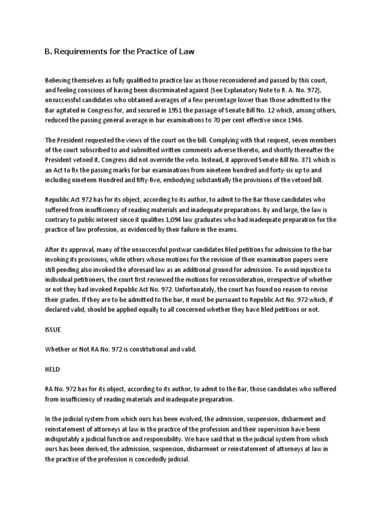 Requirements For The Practice of Law | PDF | Lawyer | Luzon