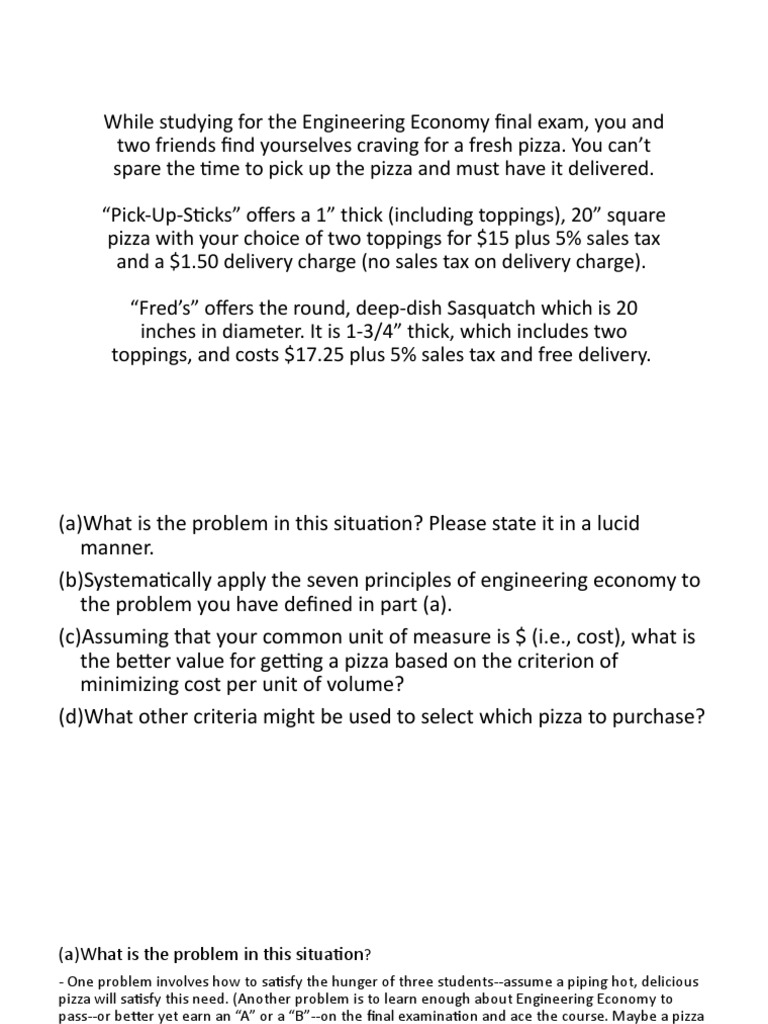 Engineering Students Optimize Pizza Order | PDF | Volume | Pizza