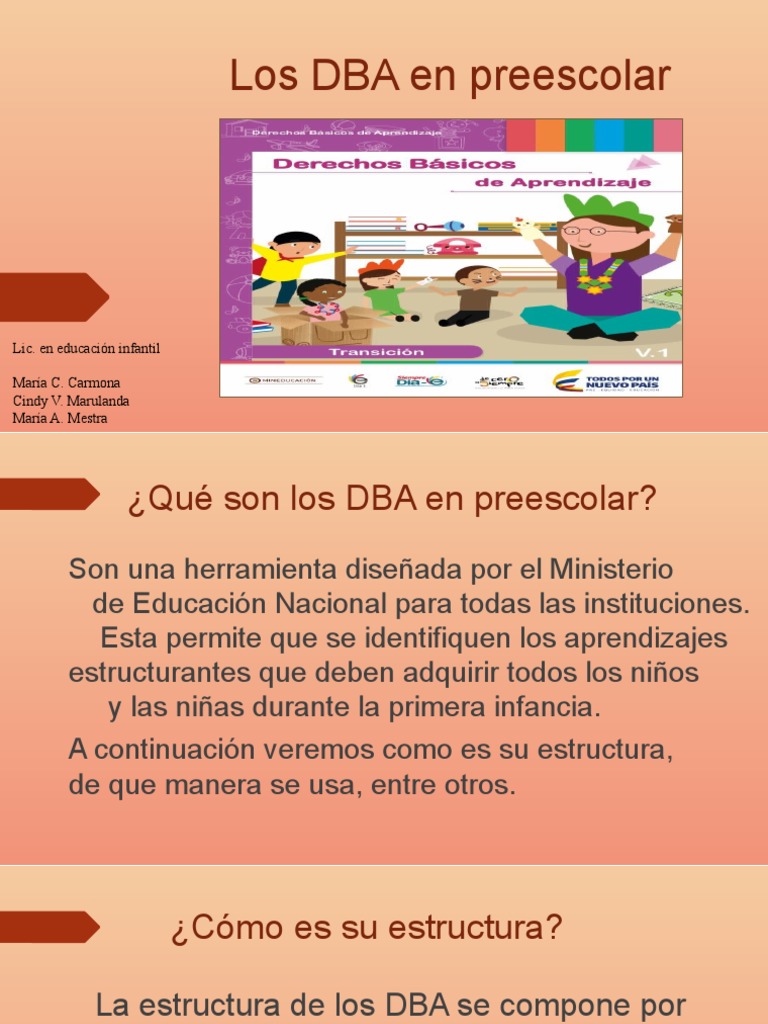 Presentación Los Dba En Preescolar Pdf Educación De La Primera