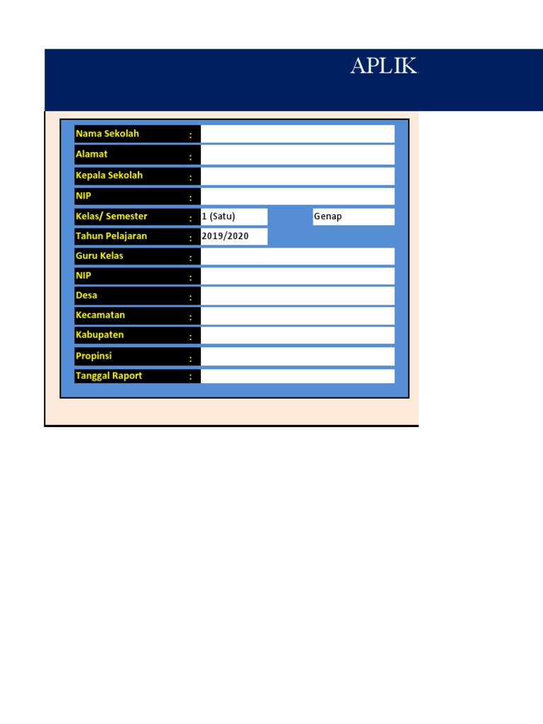 Aplikasi Raport k13 Kelas 1 SMT 2 Revisi 2018 | PDF