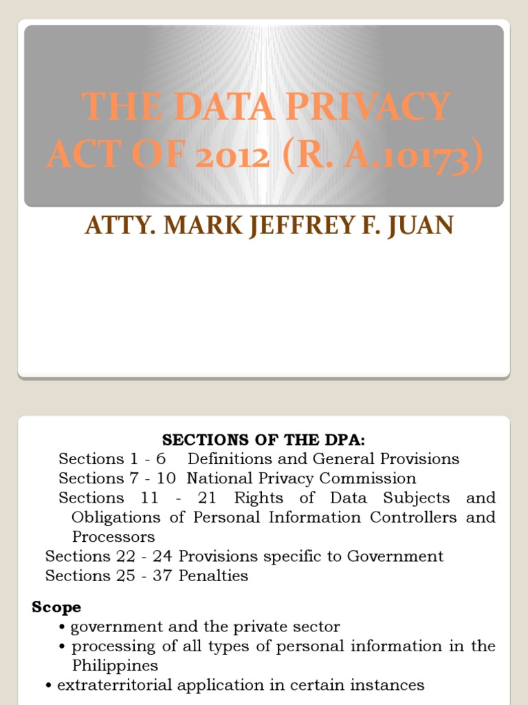 THE DATA PRIVACY ACT OF 2012 Power Point Pesentation | PDF | Privacy ...