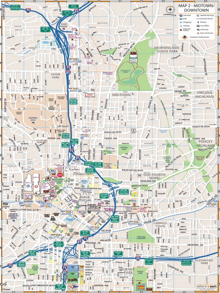 Atlanta Downtown Map - 0 | PDF | Sustainable Transport | Tram Transport