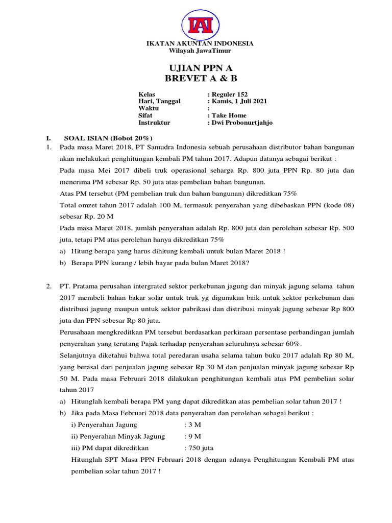 Soal Ujian PPN A | PDF