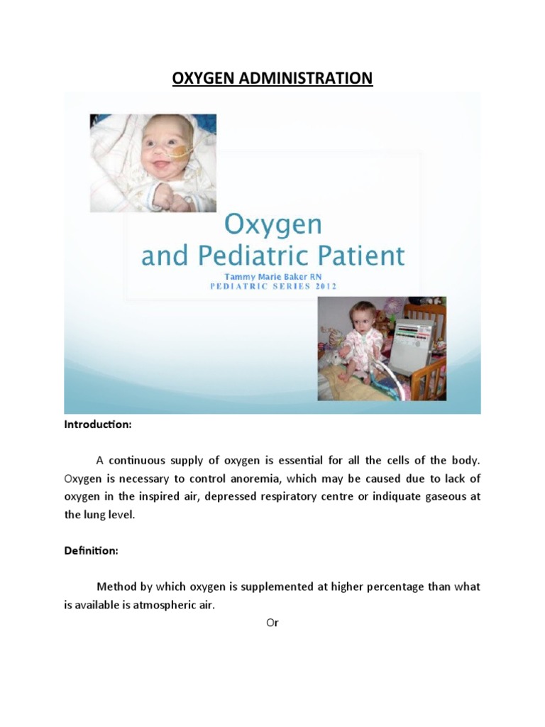 Oxygen Administration | PDF | Hypoxia (Medical) | Oxygen