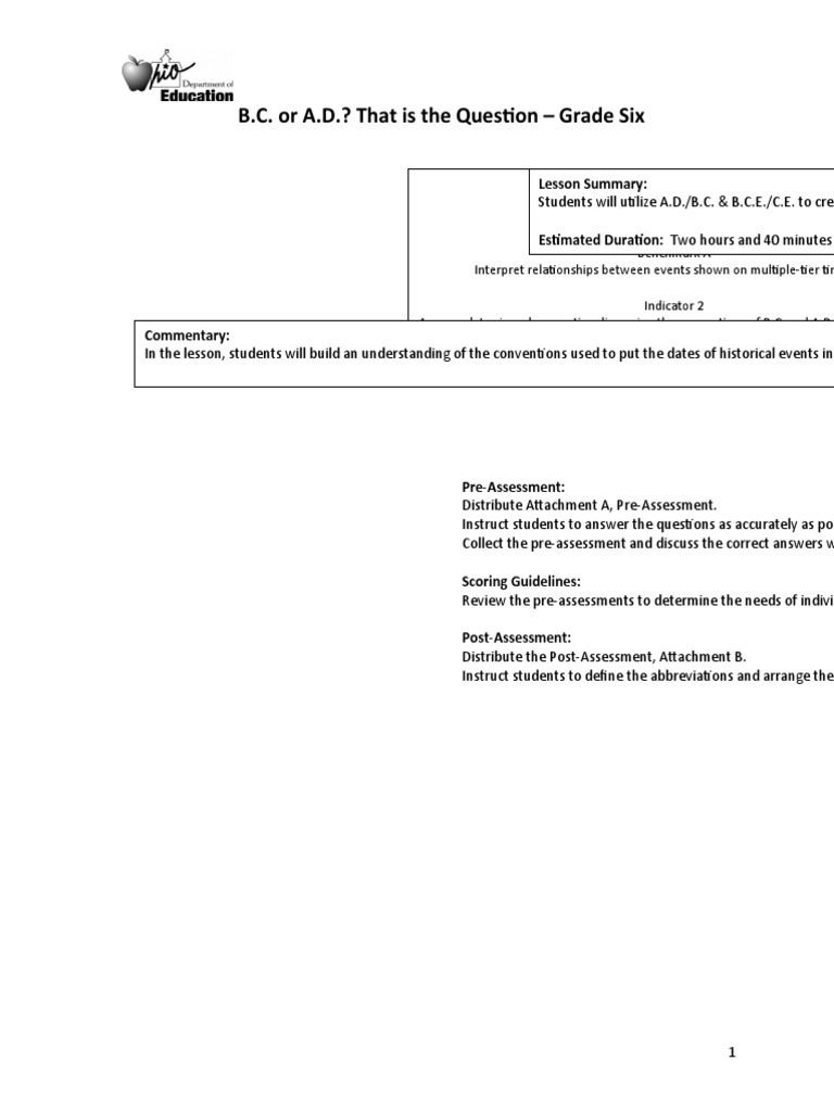 BC or AD That Is The Question | PDF | Ancient Rome | Differentiated ...