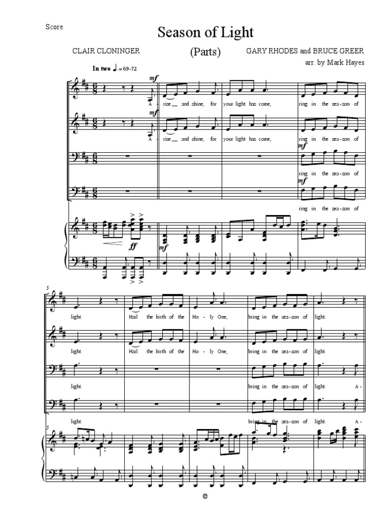 01 Season of Light SATB | PDF