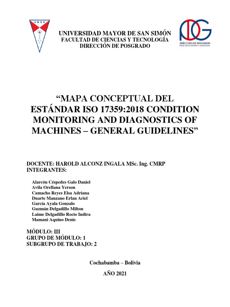 Trabajo Norma ISO 17359 Grupo 1, Grupo de Trabajo 2 | PDF | Ingeniería ...