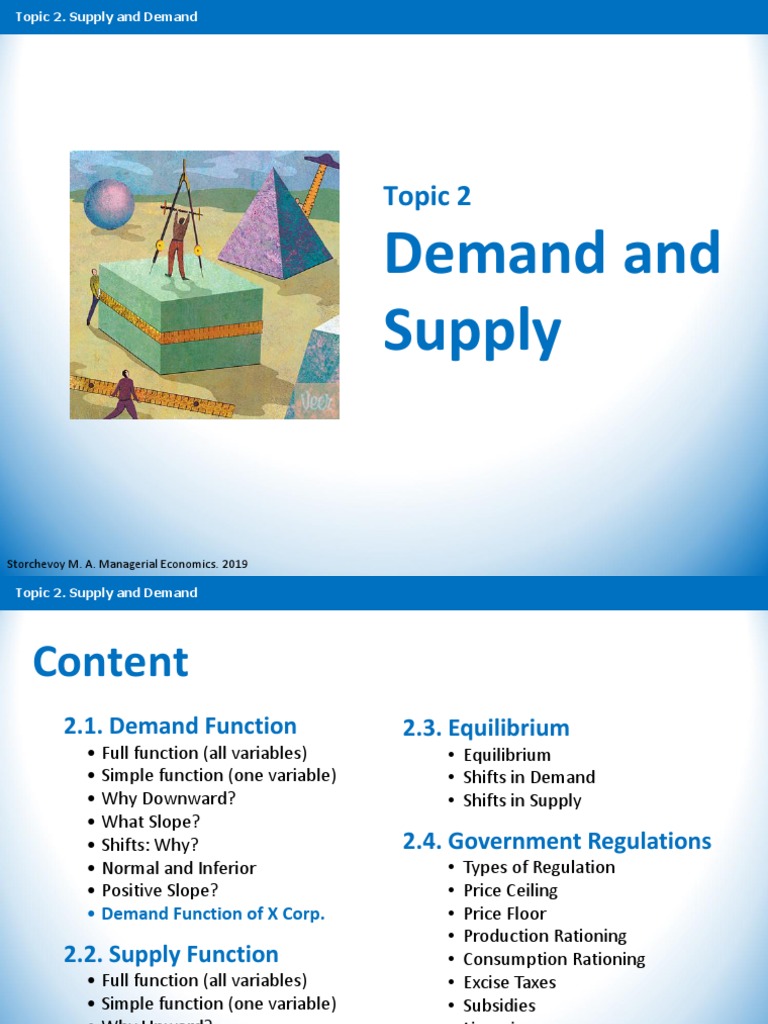 ME 2019 - 2 - Lecture - Demand and Supply | PDF | Supply (Economics ...