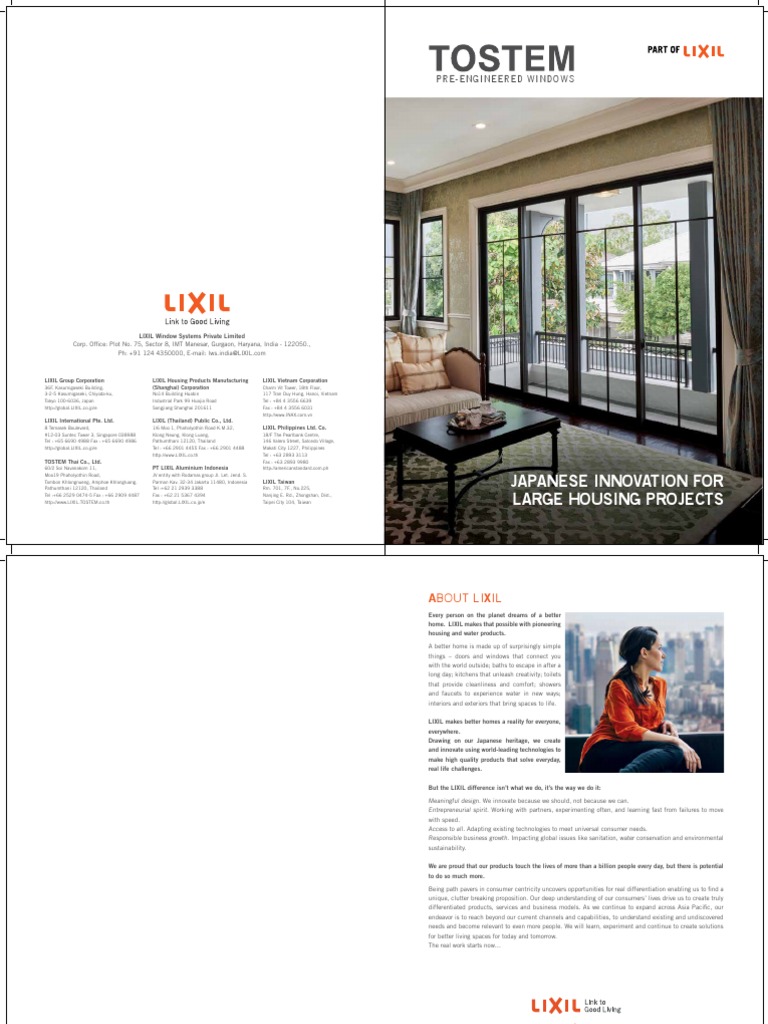 Lixil Tostem Brochure | Download Free PDF | Window | Door