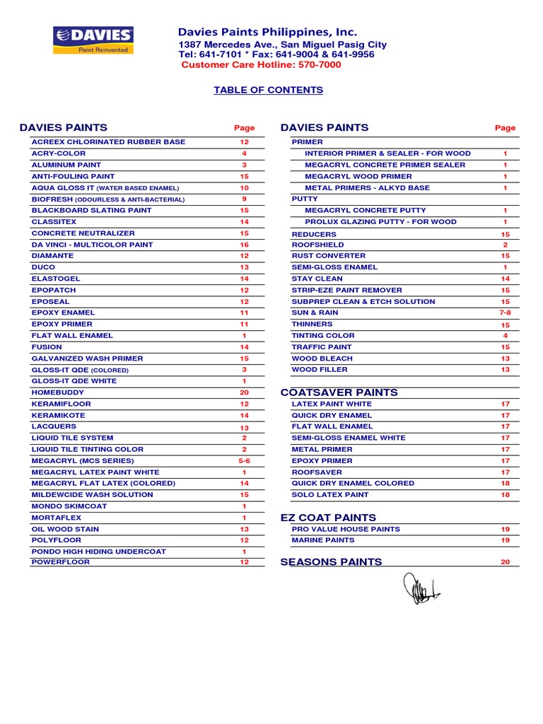 DAVIES PAINTS - Pricelist 2016 | PDF | Paint | Epoxy