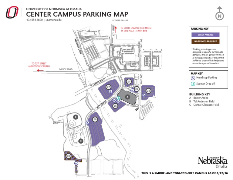 Center Campus Parking Map: University of Nebraska at Omaha | PDF