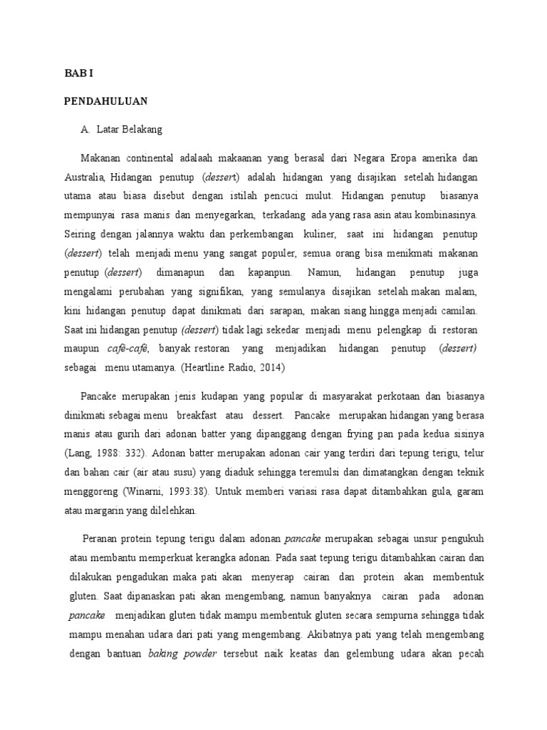 Laporan Melba Pancake | PDF