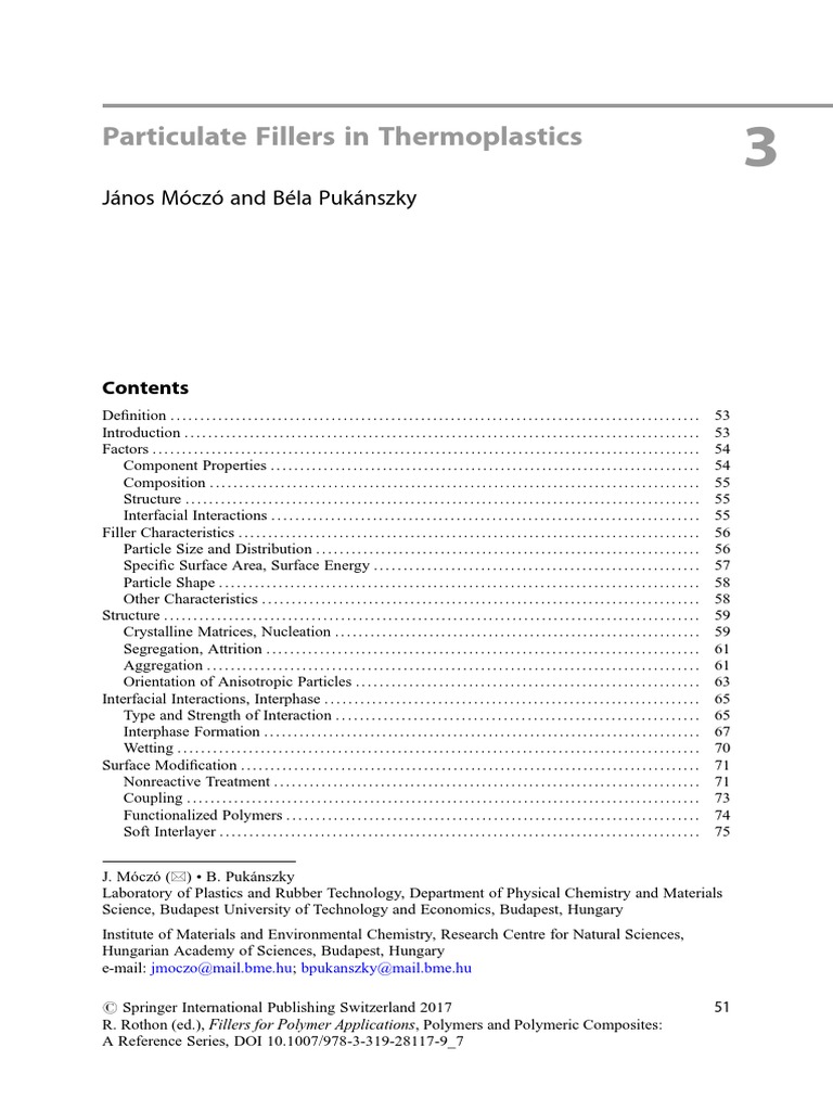 Particulate Fillers in Thermoplastic | PDF | Composite Material | Adhesion