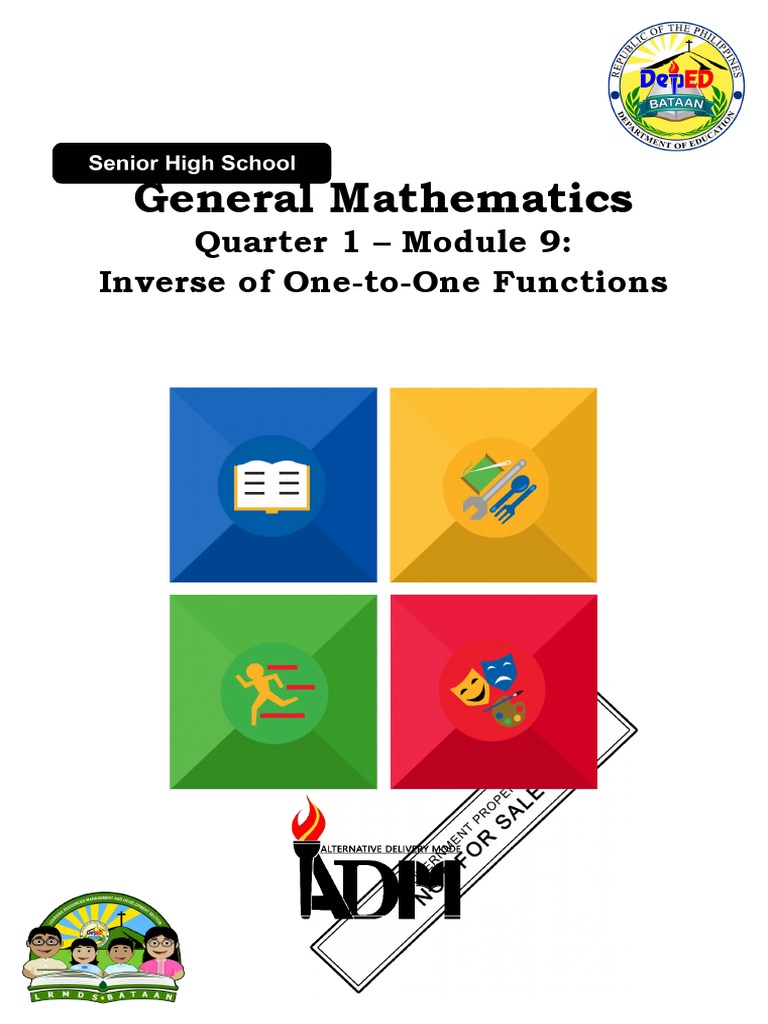 General Mathematics: Quarter 1 - Module 9: Inverse of One-to-One Functions | PDF | Function ...