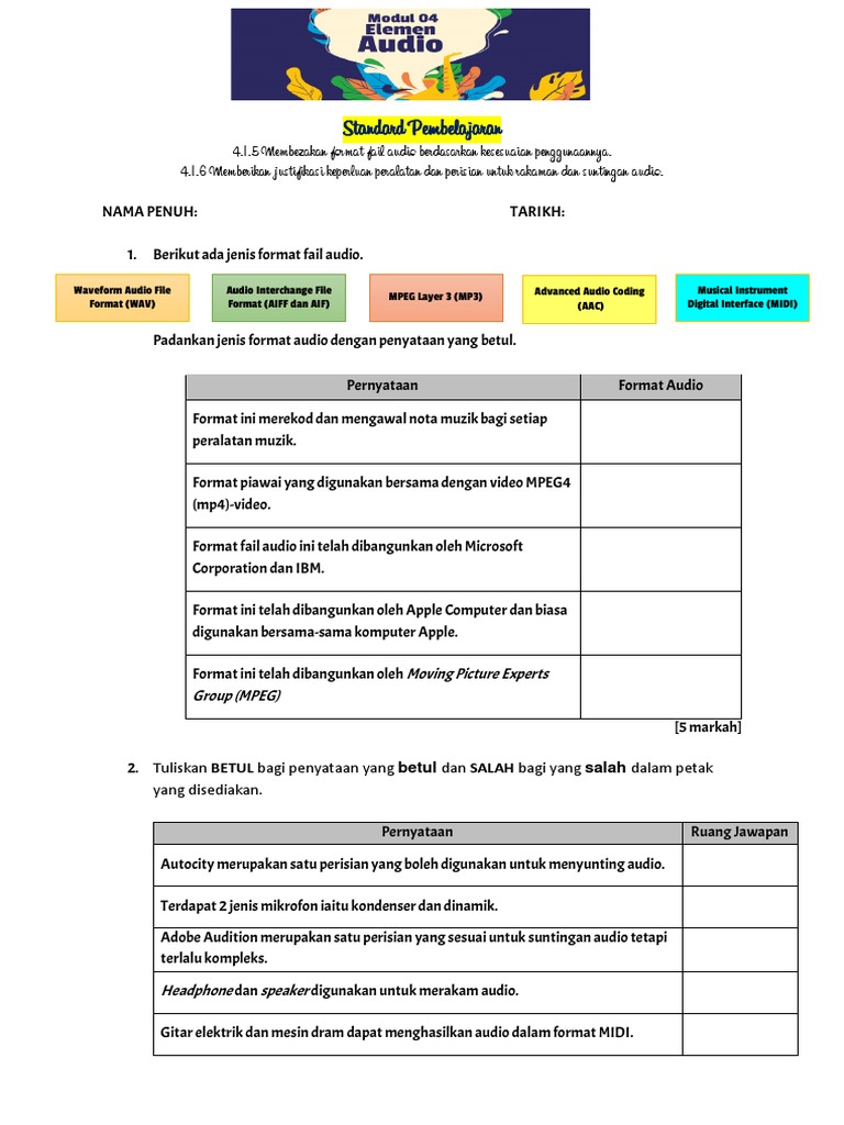 4.1 Elemen Audio | PDF