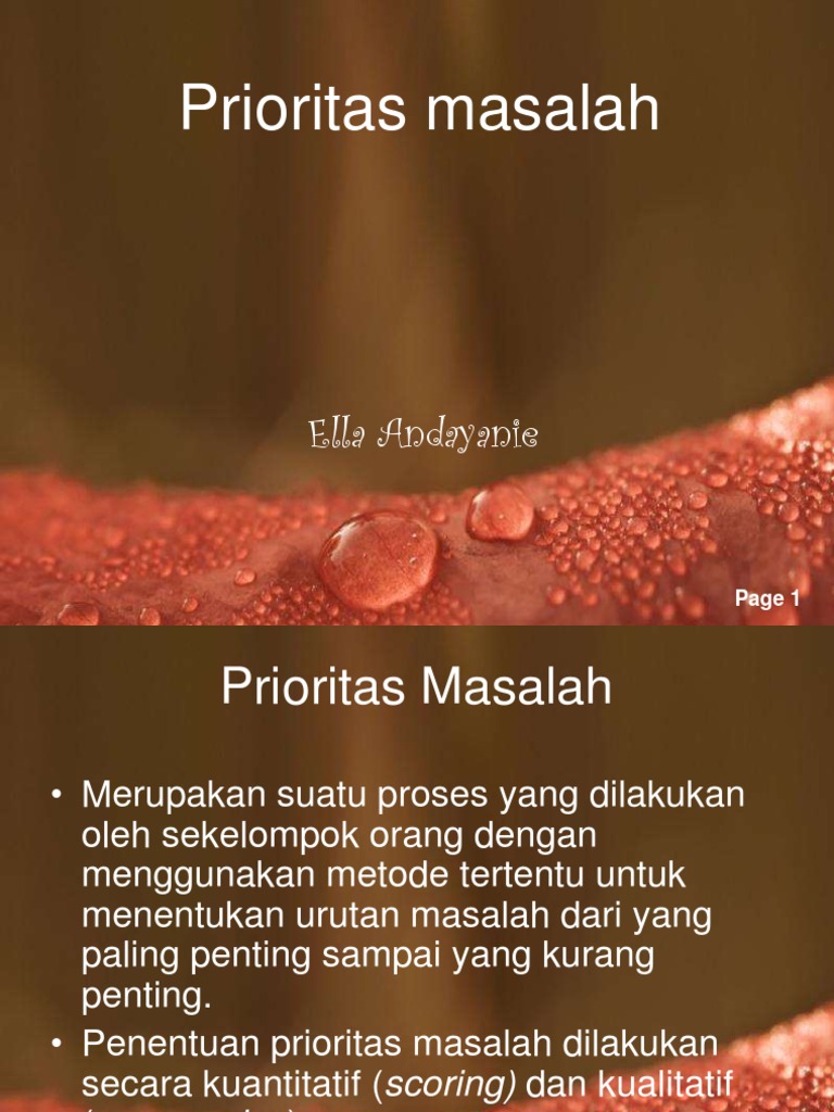 5 Penetapan Prioritas Masalah (ITR, Bryant, CARL) | PDF | Karier ...