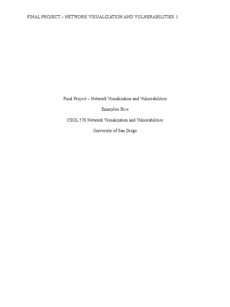 Final Project - Network Visualization and Vulnerabilities 1 | PDF | Computer Network | Operating ...