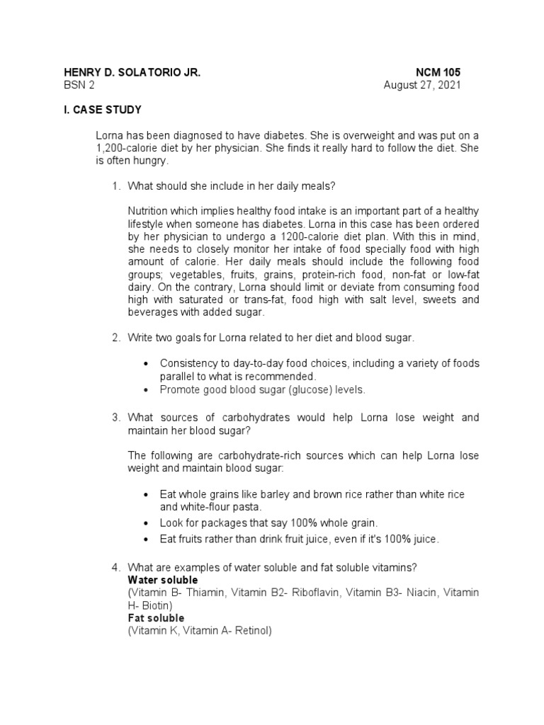 NCM 105 | PDF | Diet & Nutrition | Diet (Nutrition)