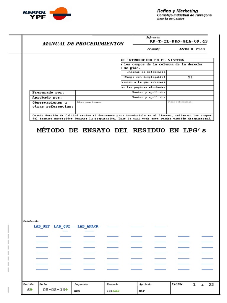 Astm D 2158 | Descargar gratis PDF | Residuos | Petróleo