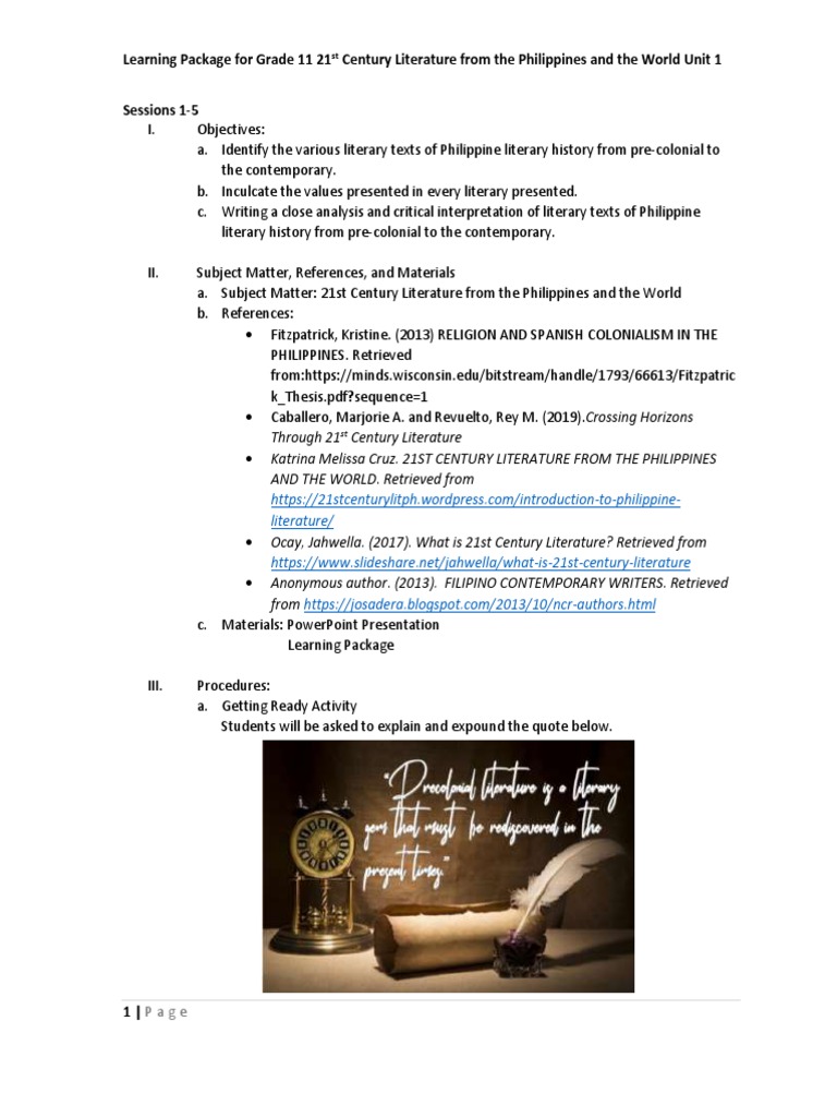 Grade 11 21st Century Literature Overview | PDF | Poetry | Philippines