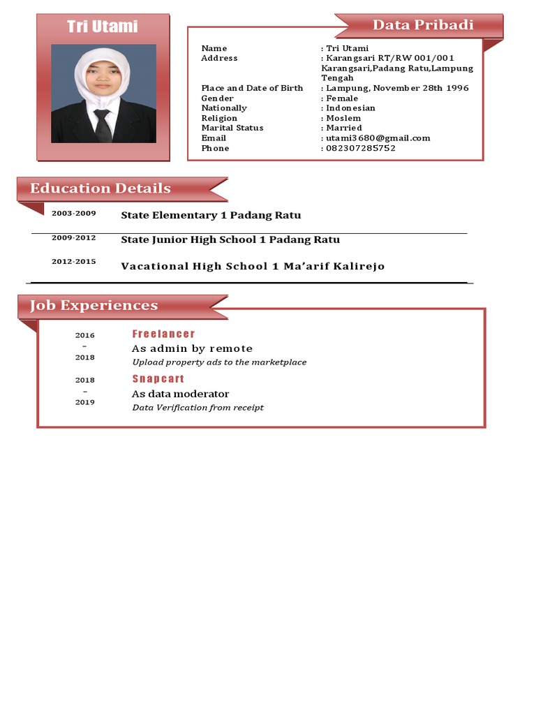 CV Tri Utami | PDF
