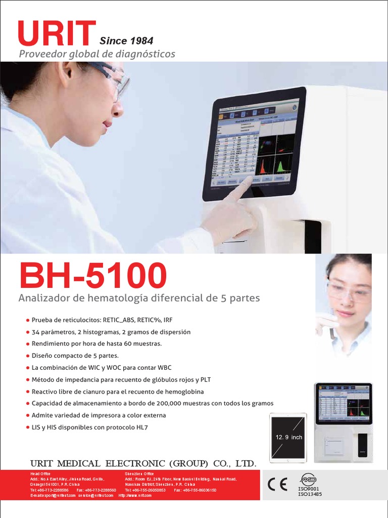 Urit BH-5100 | PDF | Biología Celular | Sangre