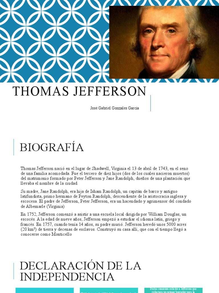 Biografía de Thomas Jefferson | PDF | Thomas Jefferson | John Adams