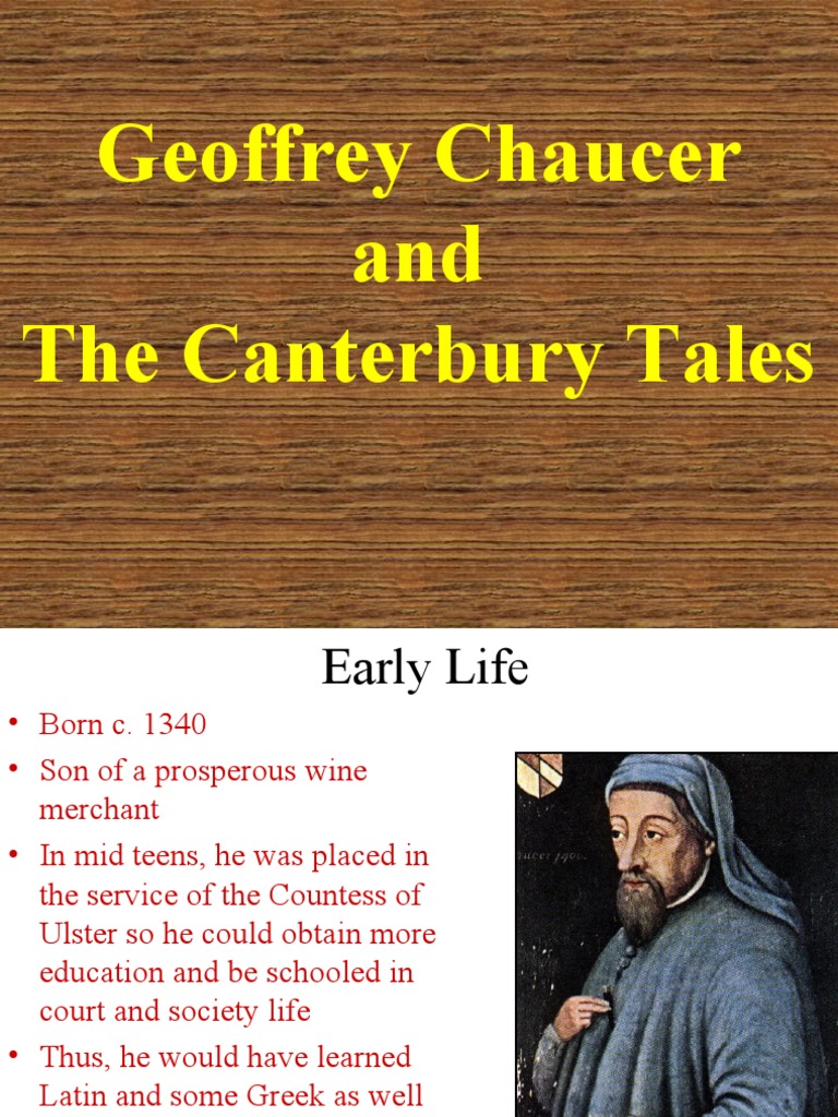 Geoffrey Chaucer and The Canterbury Tales | PDF | The Canterbury Tales ...