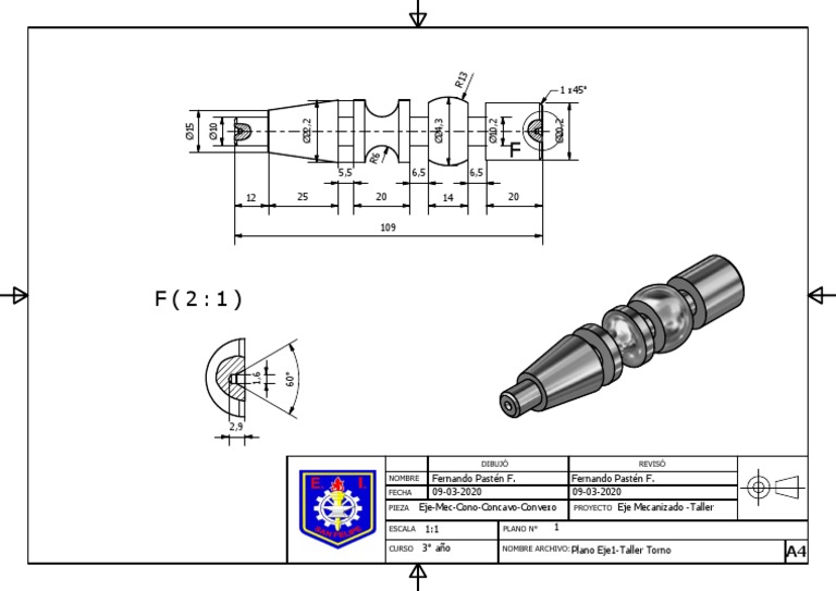 Plano Eje1-Taller Torno | PDF