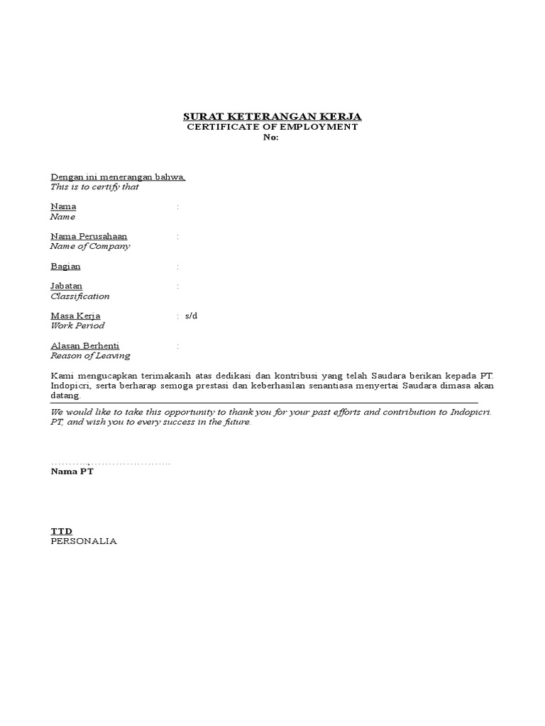 Contoh Surat Referensi | PDF