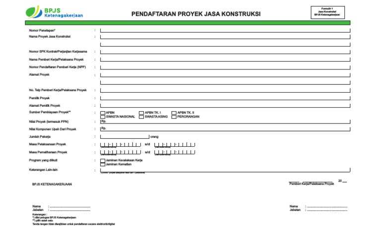 Formulir 1 Jasa Konstruksi | PDF