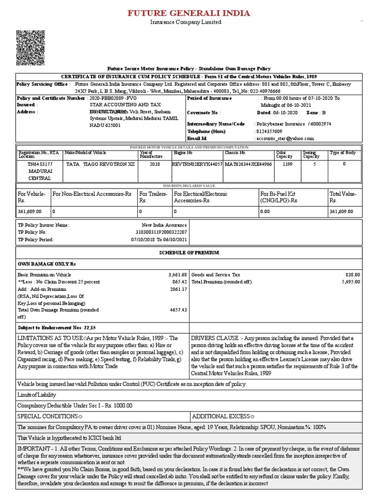 Future Generali India: Insurance Company Limited | PDF | Insurance ...