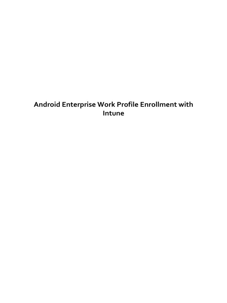 Enrolling An Android Device in InTune | PDF | Mobile App | Microsoft ...