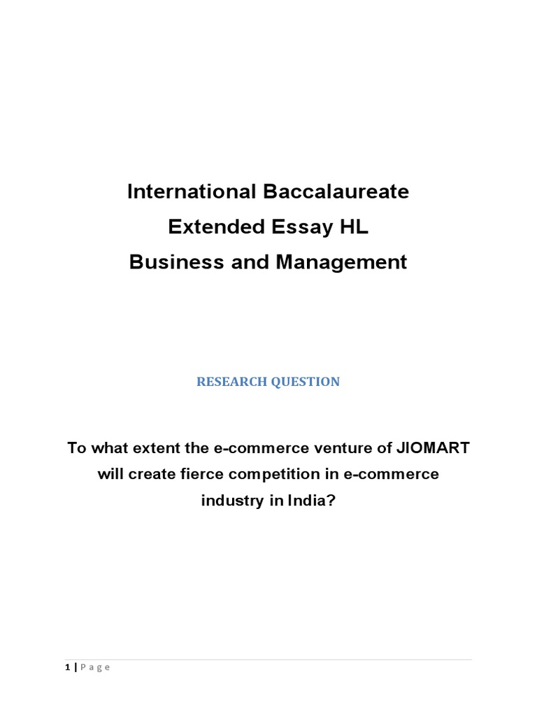 International Baccalaureate Extended Essay HL Business and Management | PDF