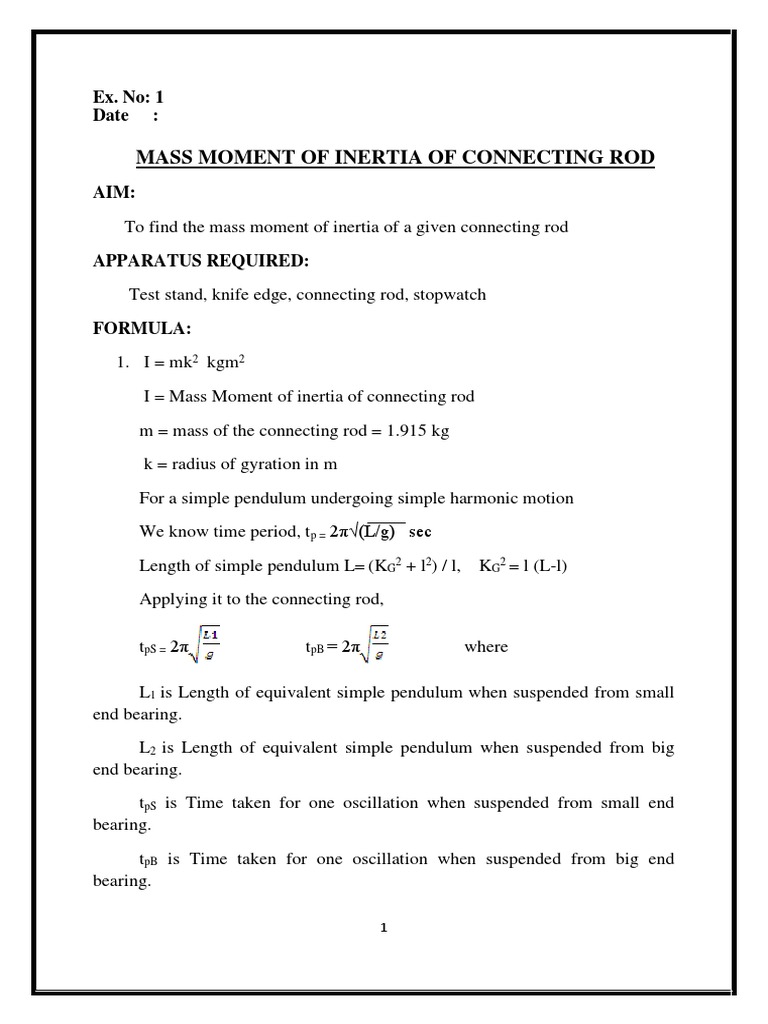 Dynamics Lab Manual-Rivised (2019) | PDF | Rotation Around A Fixed Axis | Gyroscope