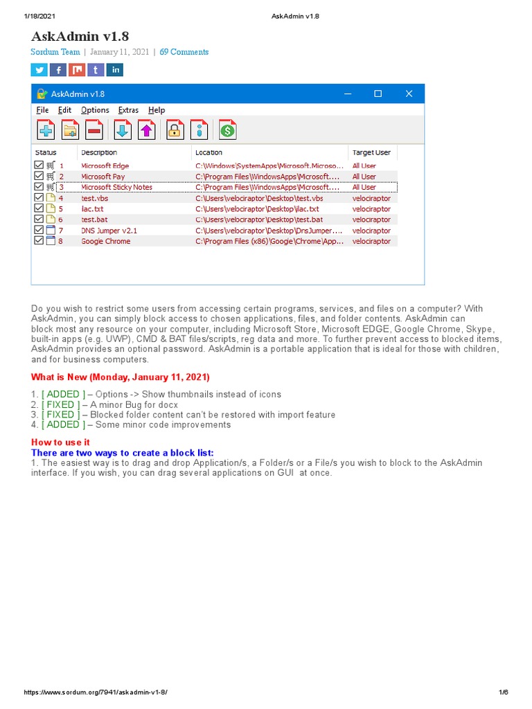 AskAdmin v1.8 | PDF | Microsoft Windows | Computer File