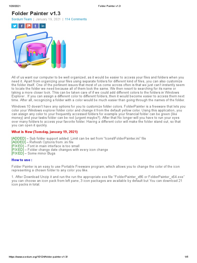 Folder Painter v1.3 | PDF | Icon (Computing) | Computer File