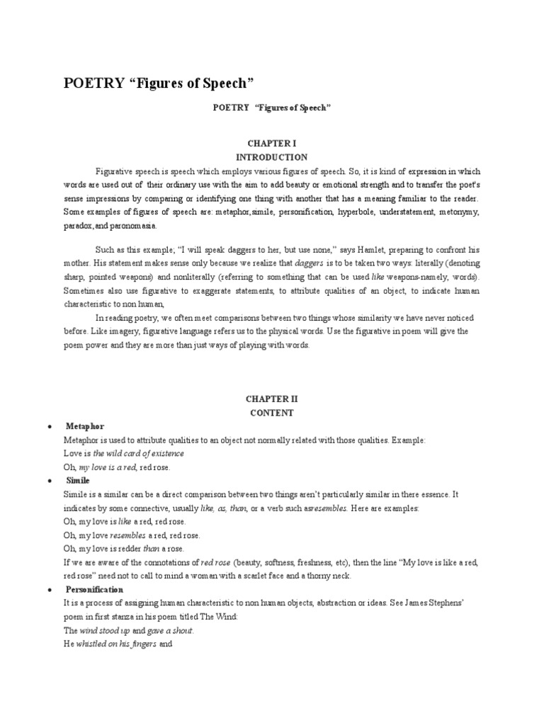 POETRY "Figures of Speech" | PDF | Metaphor | Poetry