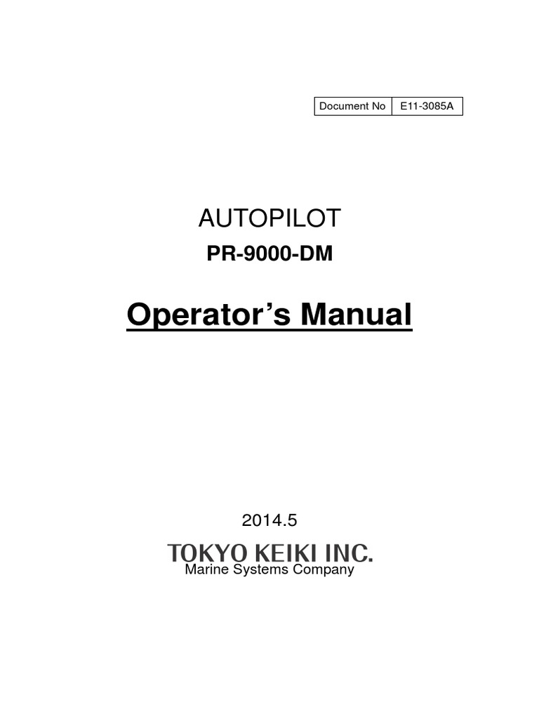 Auto Pilot PR 9000 DM - Operator'smanual (E) (E11 3085a - May2014 ...