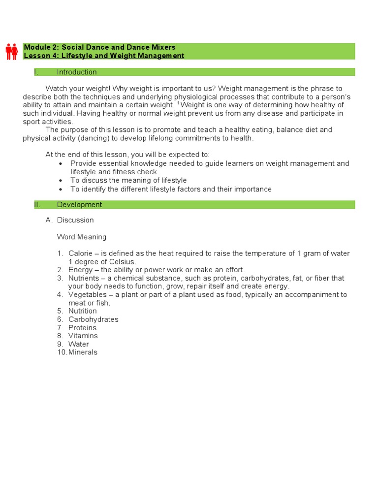 Module 2 Lesson 4 | PDF | Weight Management | Body Shape