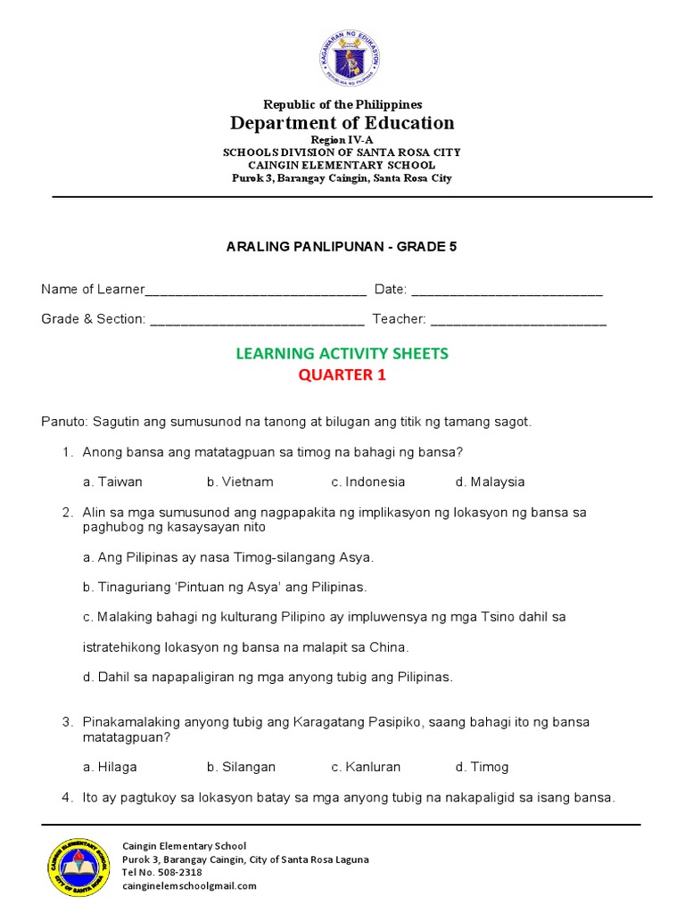 Activity-Sheet-in-AP 5 Based On LMS | PDF