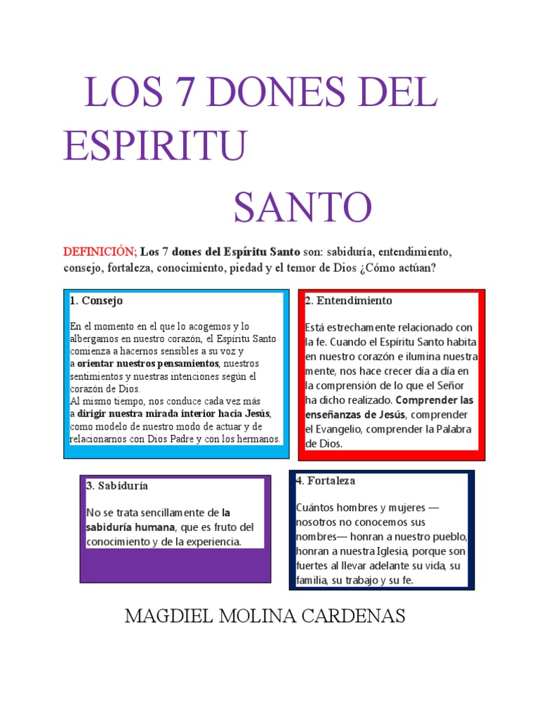 Los 7 Dones Del Espiritu | PDF | Dios | Fe